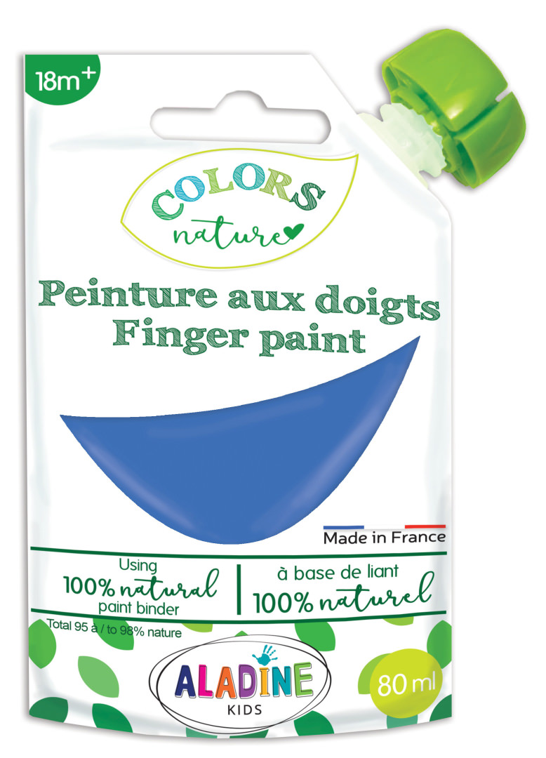 Natural finger paint in blue 80ml - Aladine, le DIY (enfin) accessible