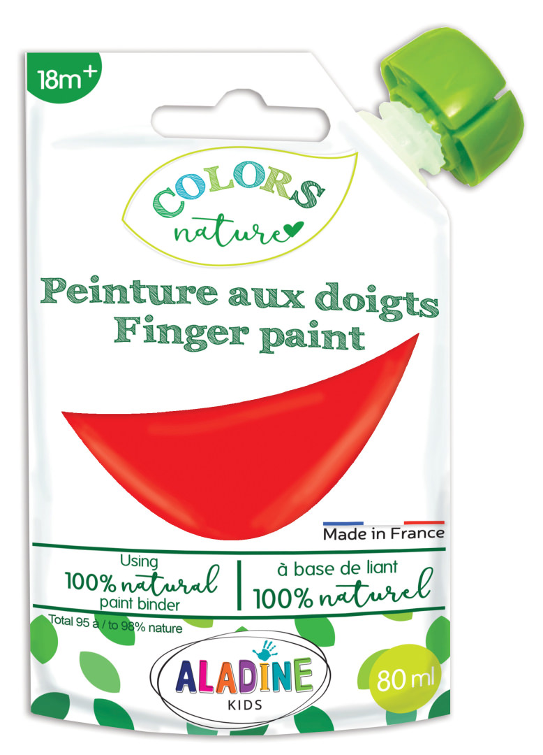 Peinture au doigt naturelle rouge 80 ml - Aladine, le DIY (enfin ...